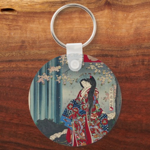 Japanese Geisha Lady Japan Art Cool Classic Keychain | Zazzle
