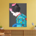 Japanese Geisha lady with Cherry blossom fine art Canvas Print | Zazzle