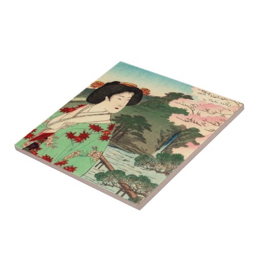 Japanese Geisha Tile | Zazzle