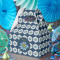 Japanese Geometric Lily Flower Pattern Monogram Favor Boxes | Zazzle