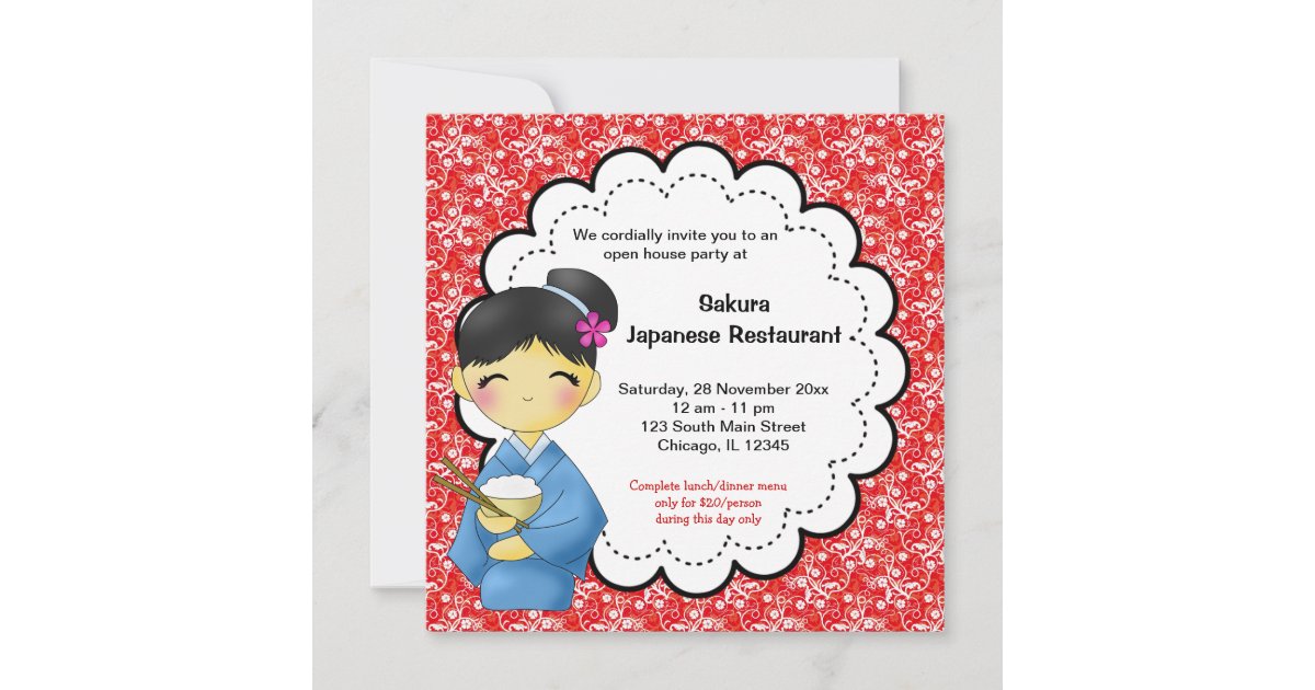 Japanese Grand Opening Invitation | Zazzle