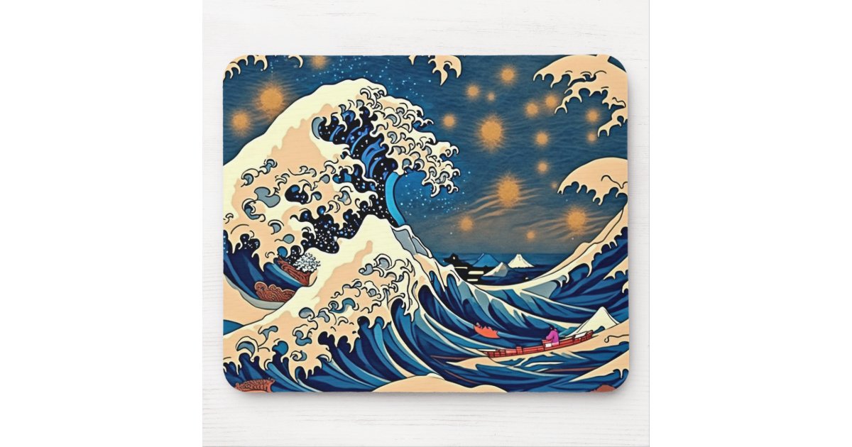Japanese Great Wave Mouse Pad | Zazzle