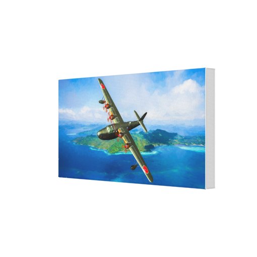 Japanese H8K Emily Seaplane landing Canvas Print | Zazzle