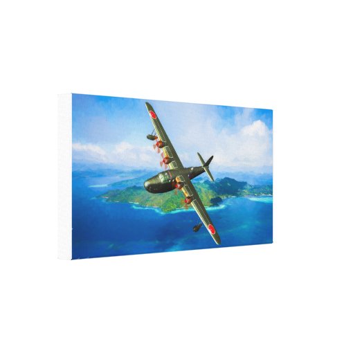 Japanese H8K Emily Seaplane landing Canvas Print | Zazzle