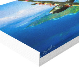 Japanese H8K Emily Seaplane landing Canvas Print | Zazzle