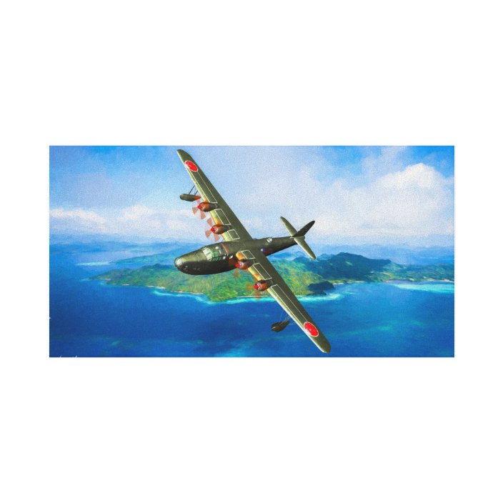 Japanese H8K Emily Seaplane landing Canvas Print | Zazzle.com