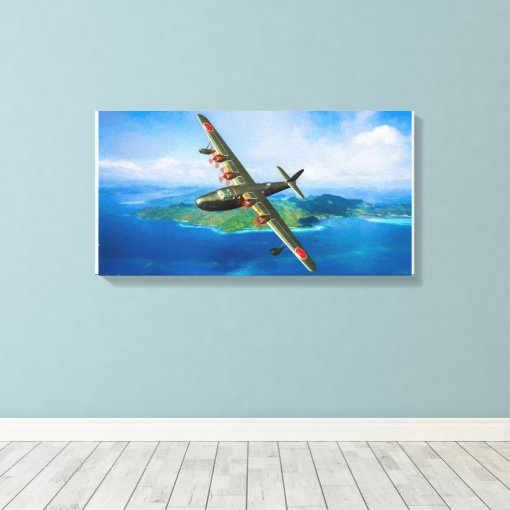 Japanese H8K Emily Seaplane landing Canvas Print | Zazzle