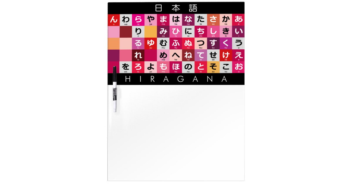 Japanese Hiragana table Dry Erase Board | Zazzle