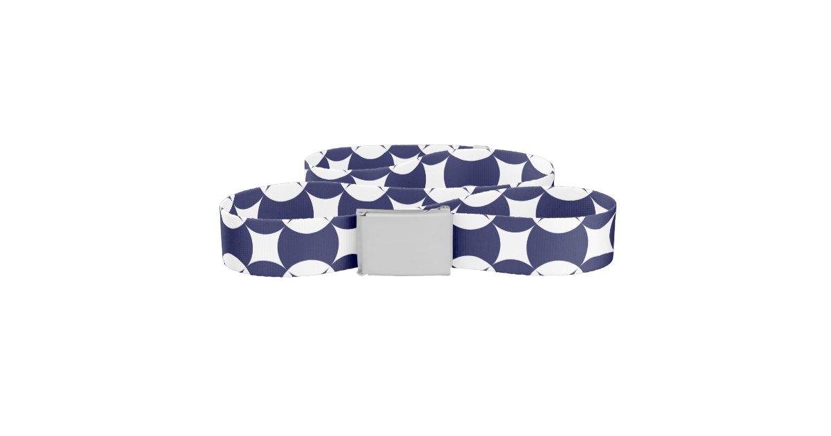 Japanese Interlocking Shippo Circles Delft Blue Belt | Zazzle