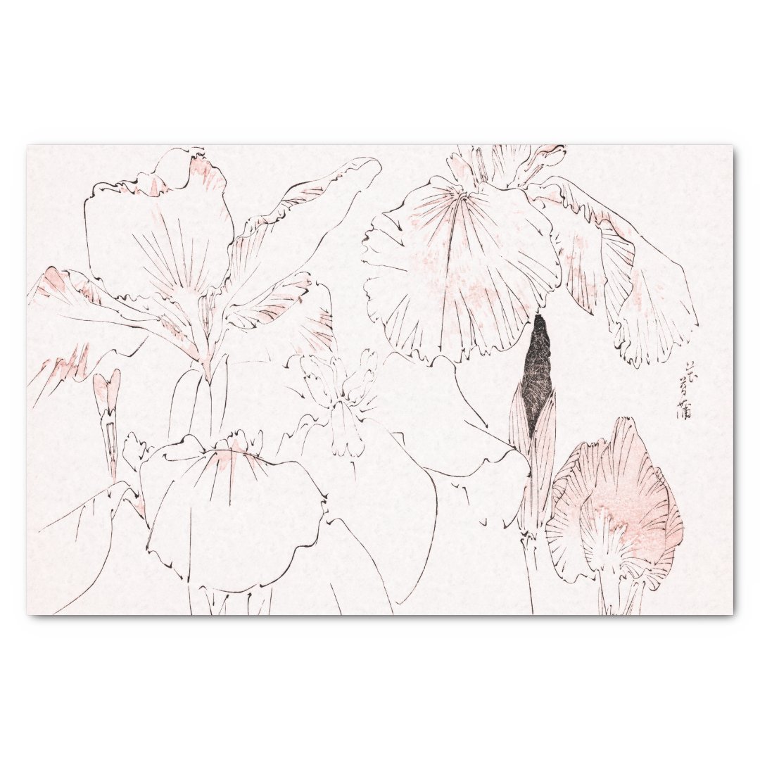 JAPANESE IRIS WOODBLOCK PRINT Tissue Paper | Zazzle