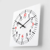 Japanese Kanji Characters Numerals Home Office Square Wall Clock | Zazzle