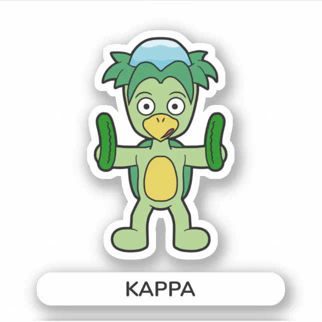 Japanese Kappa Yokai Sticker | Zazzle
