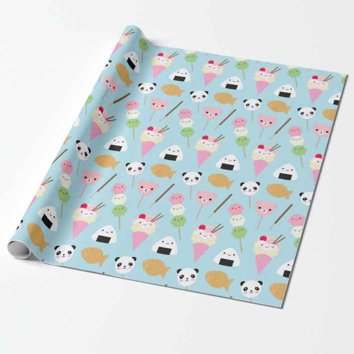 Japanese Kawaii Snacks Wrapping Paper | Zazzle.com