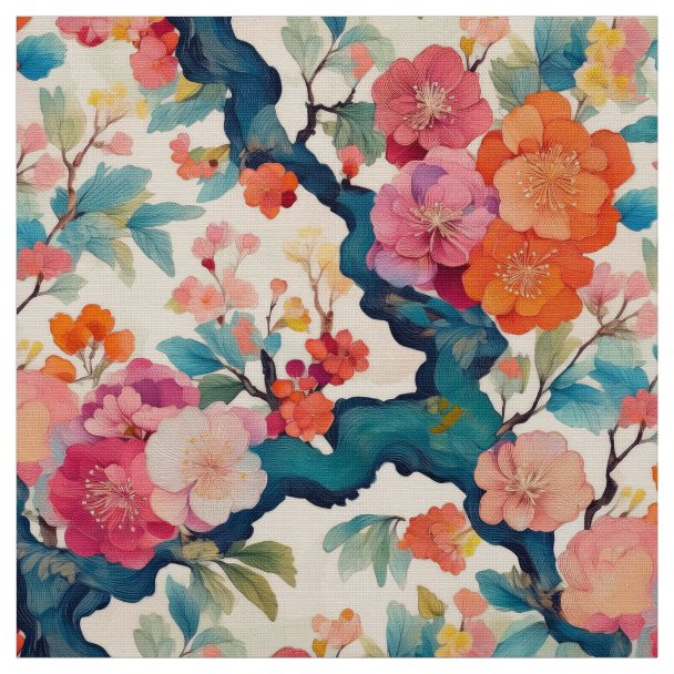 Japanese kimono inspired fabric | Zazzle