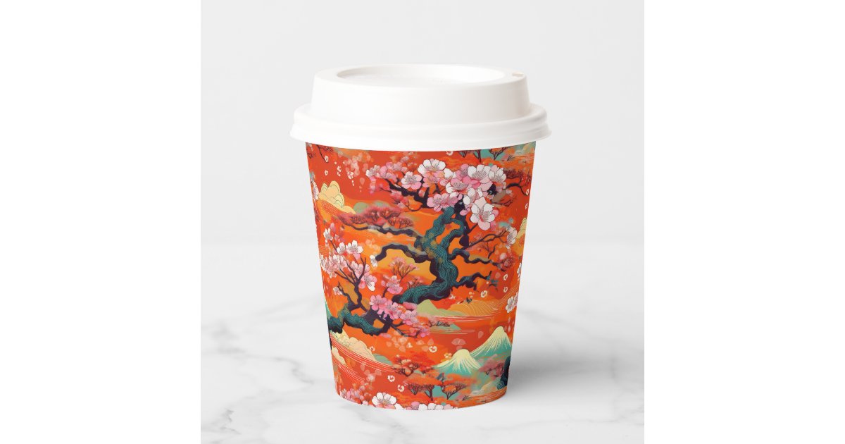 Japanese Kimono pattern Paper Cups | Zazzle