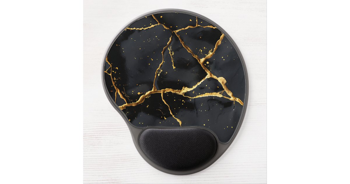 Japanese Kintsugi Black & Gold Gel Mouse Pad | Zazzle