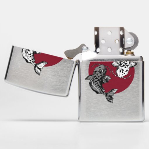 Japanese Koi Carps Fish Circle Zippo Lighter | Zazzle