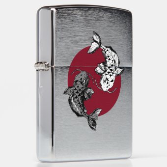 Japanese Koi Carps Fish Circle Zippo Lighter | Zazzle