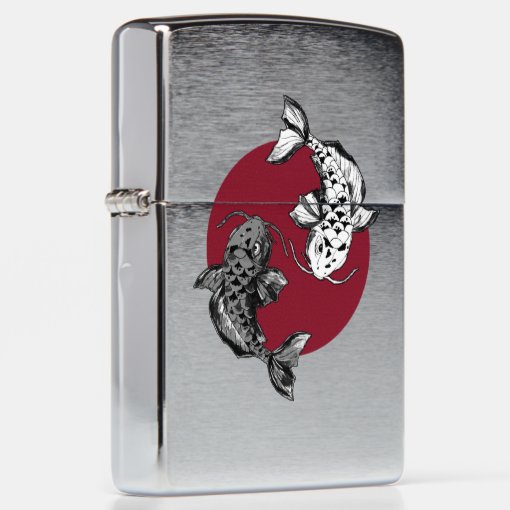 Japanese Koi Carps Fish Circle Zippo Lighter | Zazzle