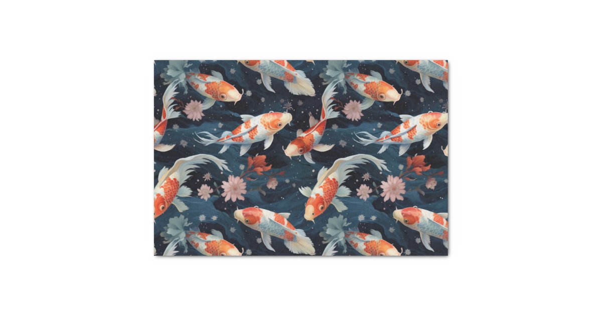 Japanese Koi Fish Decoupage Tissue Paper | Zazzle