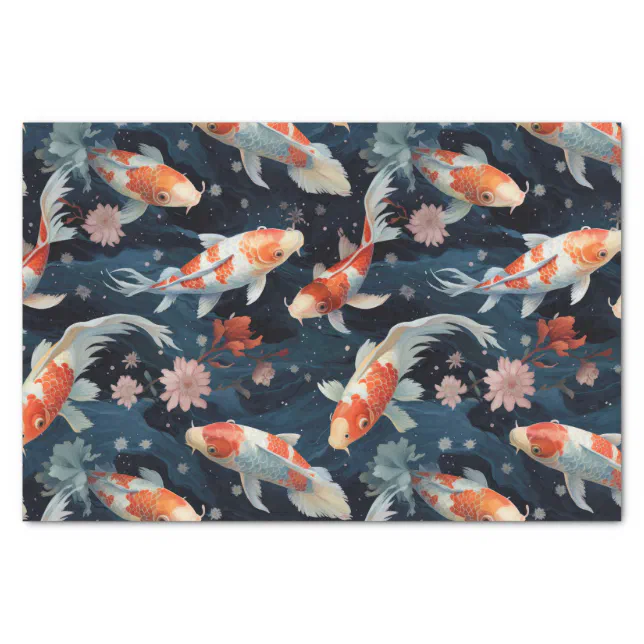 Japanese Koi Fish Decoupage Tissue Paper | Zazzle