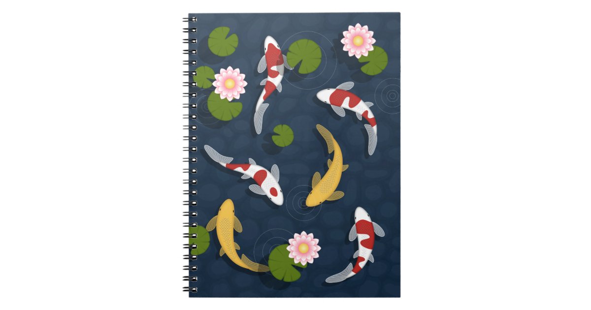 Japanese Koi Fish Pond 2 Notebook | Zazzle