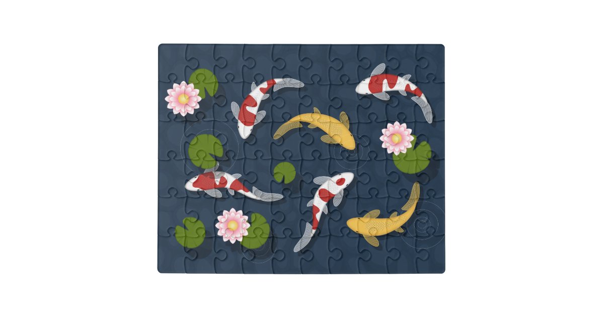 Japanese Koi Fish Pond Jigsaw Puzzle | Zazzle