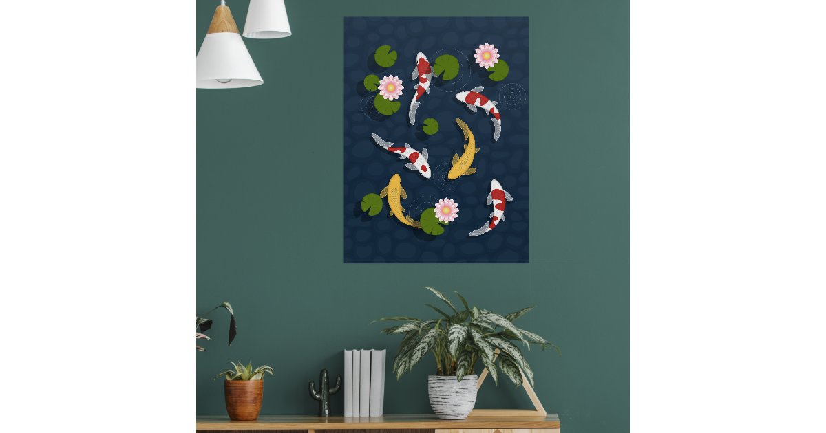 Japanese Koi Fish Pond Poster | Zazzle