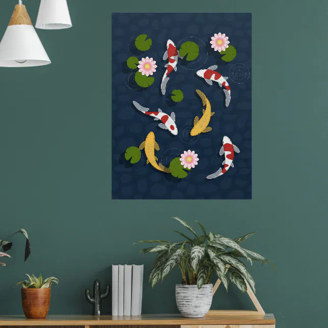 Japanese Koi Fish Pond Poster | Zazzle