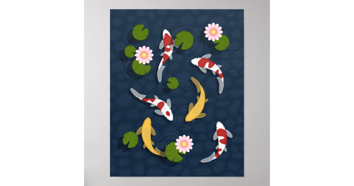 Japanese Koi Fish Pond Poster | Zazzle