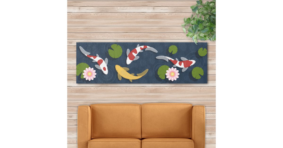 Japanese Koi Fish Pond V2 Runner | Zazzle