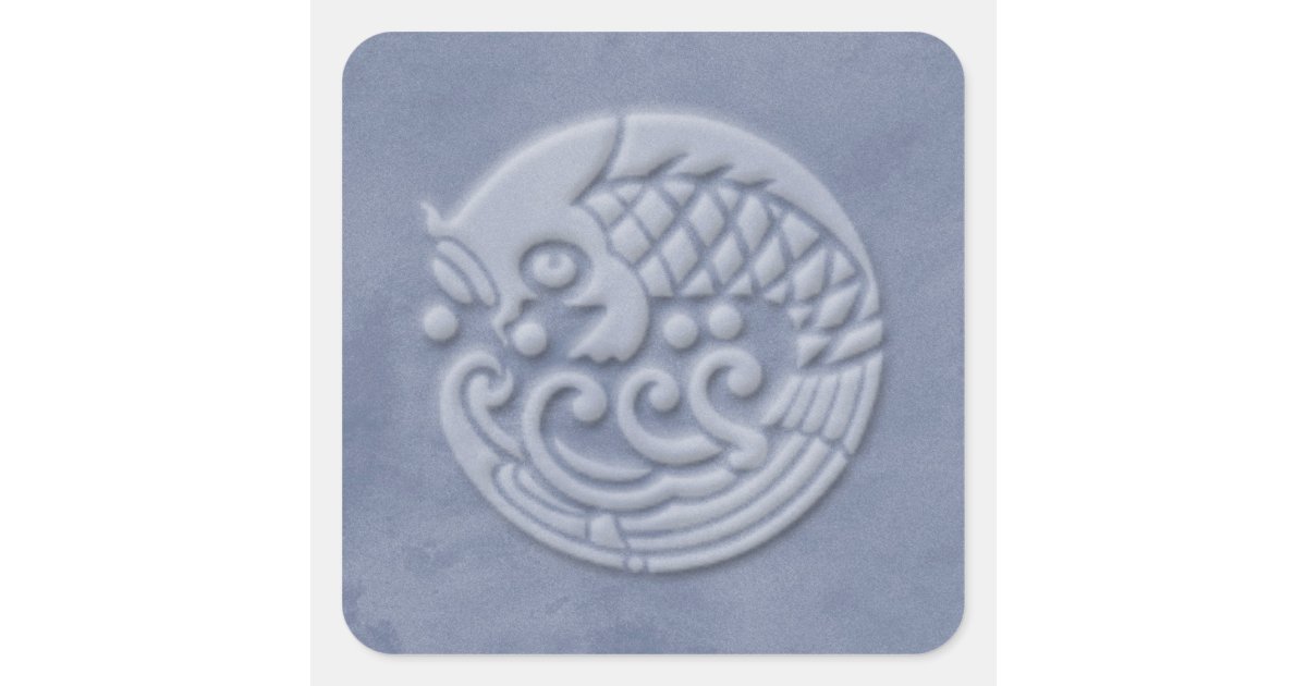 Japanese koi square sticker | Zazzle