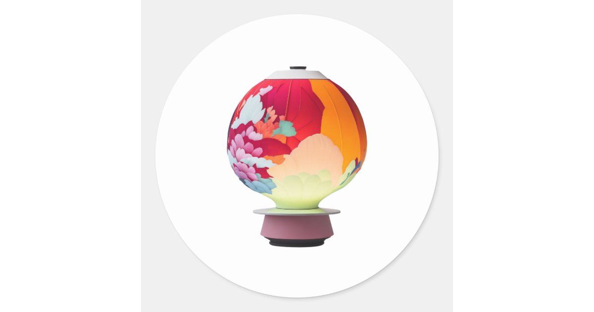 Japanese Lamp Classic Round Sticker | Zazzle