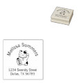 Japanese Lucky Cat, Maneki Neko Arch Address Rubber Stamp | Zazzle