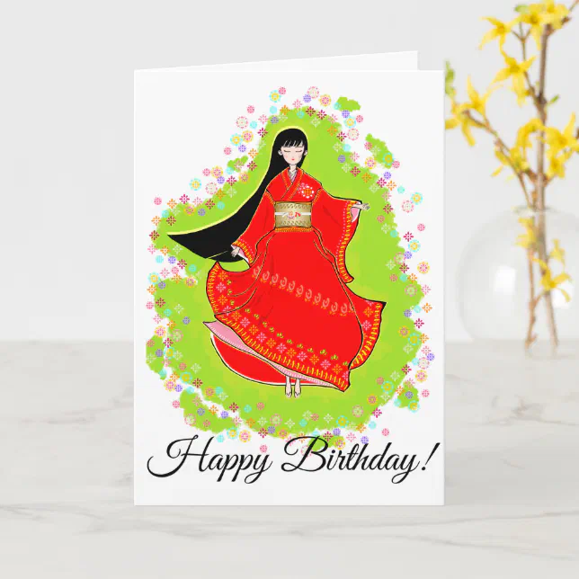Japanese Maiko Birthday Card | Zazzle