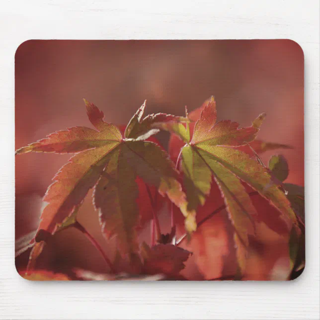 Japanese Maple Leaves Vintage Style Mouse Pad | Zazzle