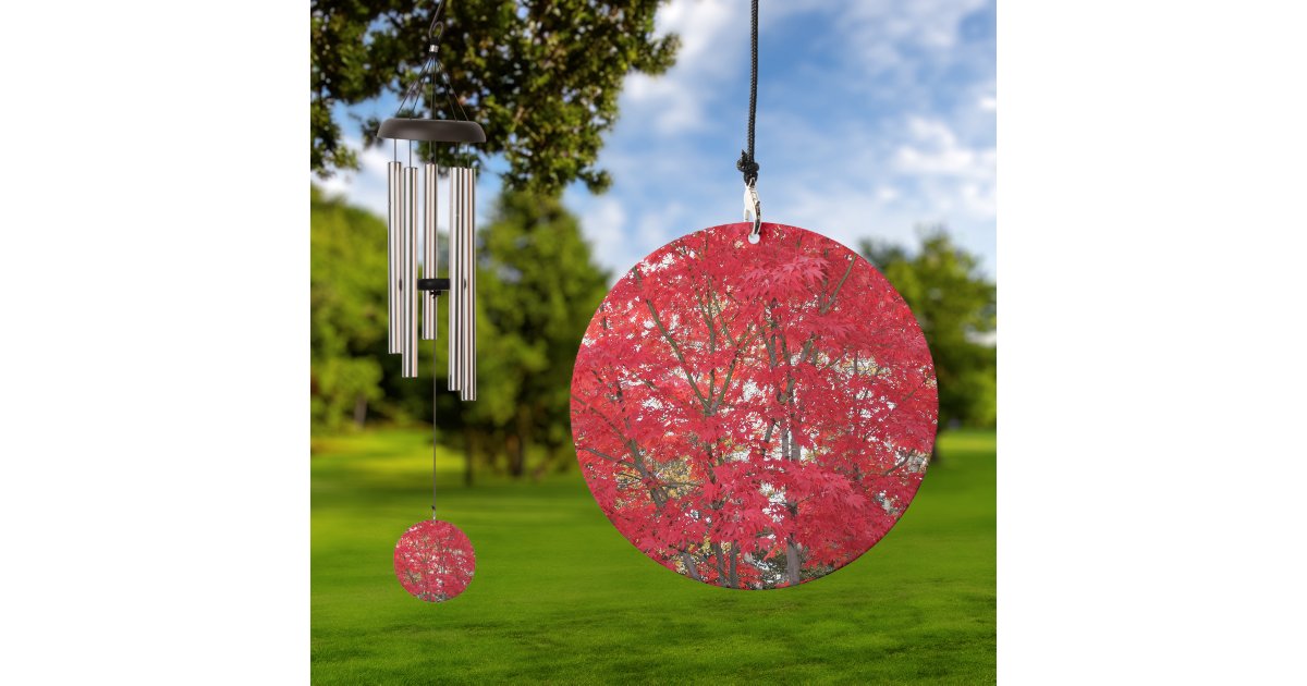 Japanese Maple Red Fall Leaves Wind Chime | Zazzle