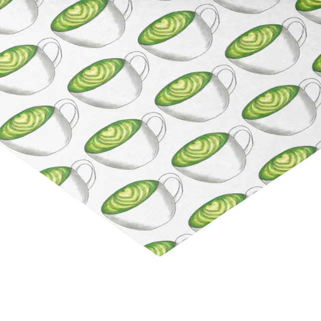 Japanese Matcha Green Tea Latte Teacup Foodie Tissue Paper | Zazzle