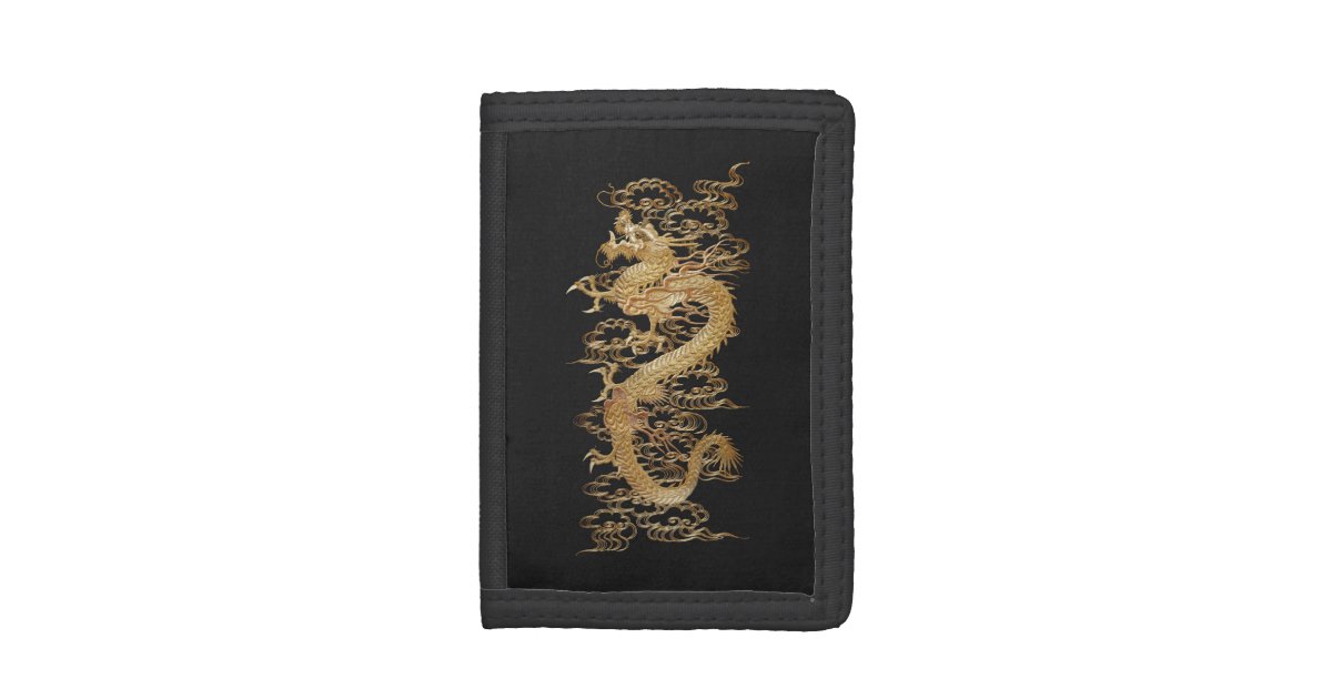 Japanese Meiji Gold Dragon Tri-fold Wallet | Zazzle
