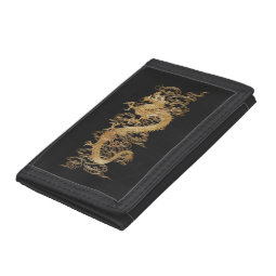 Japanese Meiji Gold Dragon Tri-fold Wallet | Zazzle
