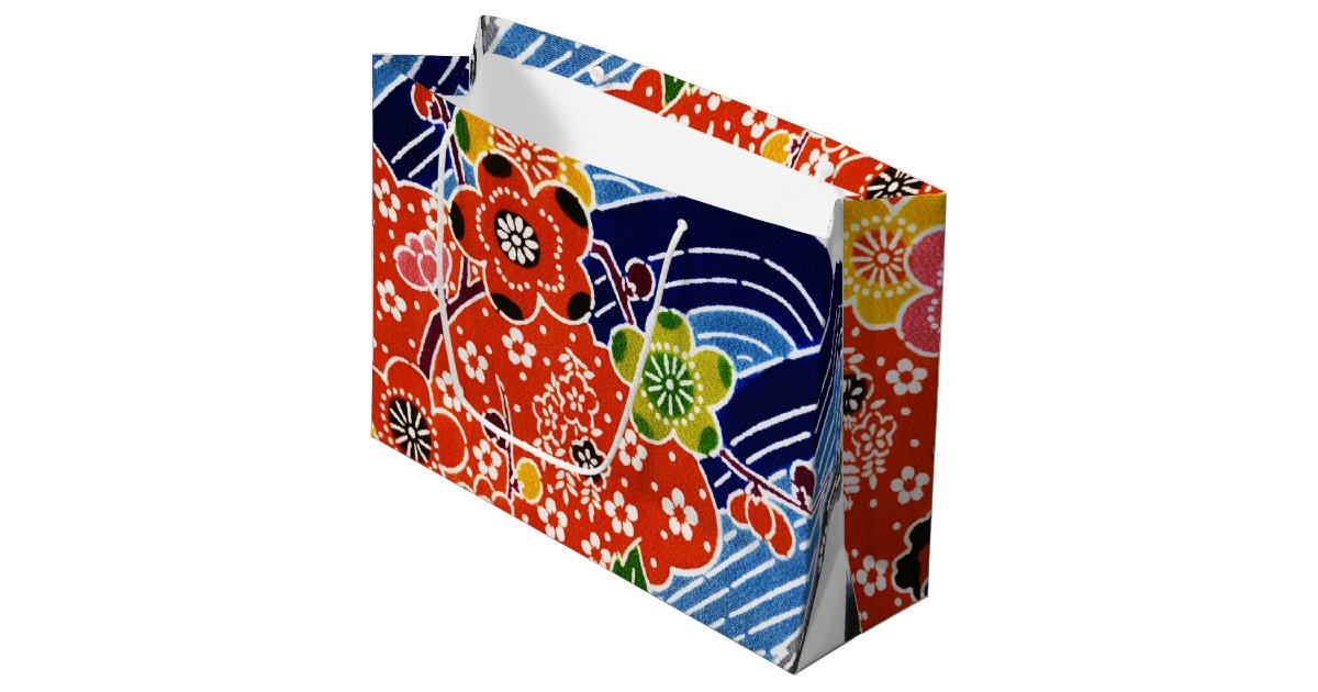 Japanese Okinawan Dye (Bingata) Large Gift Bag | Zazzle