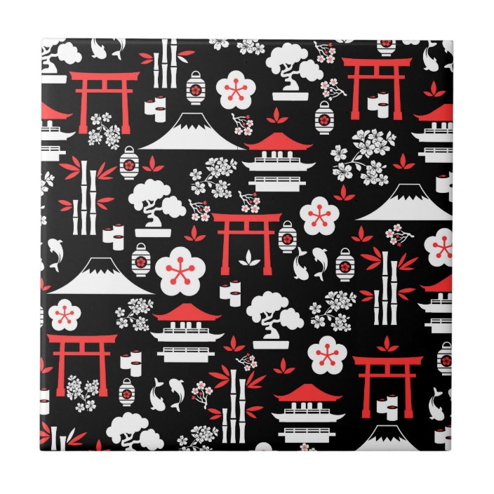Japanese Pattern Ceramic Tile | Zazzle.com
