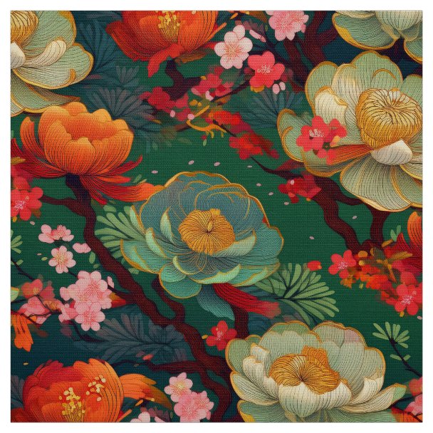 Japanese pattern HOSOKAWA mon Fabric | Zazzle