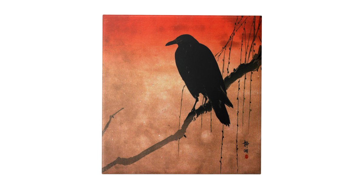 Japanese Raven Ceramic Tile | Zazzle
