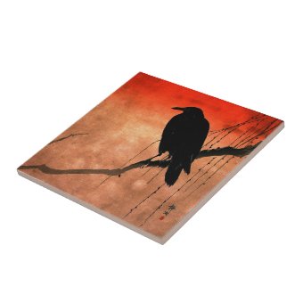 Japanese Raven Ceramic Tile | Zazzle