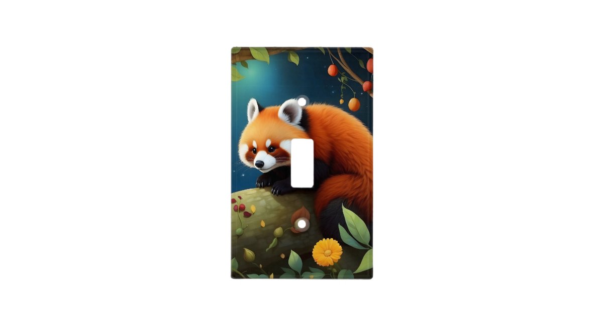 Japanese Red Panda Light Switch Cover | Zazzle