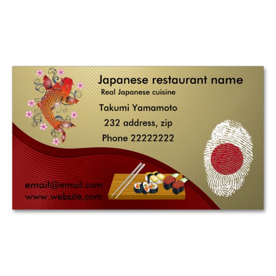 Japanese restaurant magnetic business card | Zazzle.com