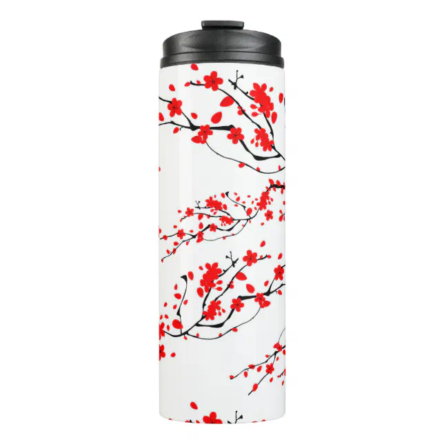 Japanese,Sakura tree,cherry blossom,floral art Thermal Tumbler | Zazzle