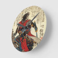 Japanese Samurai Cool Oriental Classic Warrior Art Round Clock | Zazzle