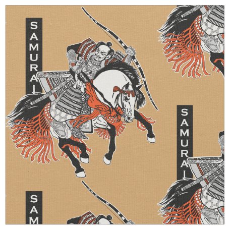 Combat of Japanese samurai warriors Fabric | Zazzle